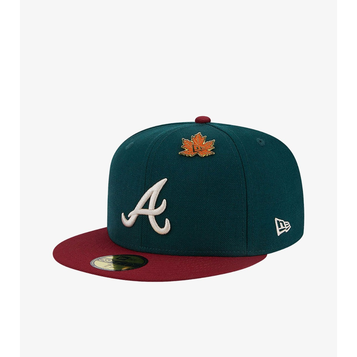 new era x ws contrast mlb 59fifty atlbra new olive white - CornerStreet