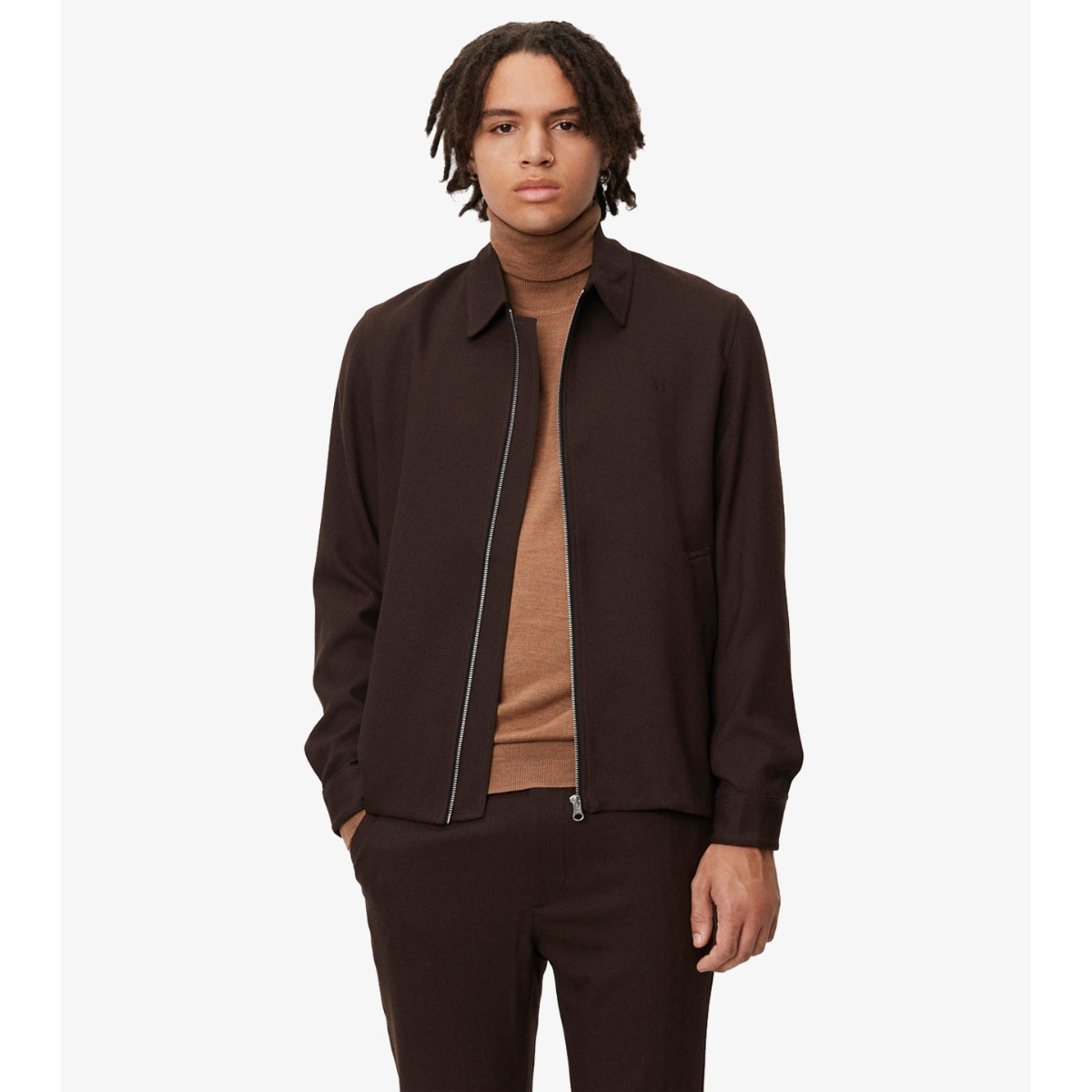 Les Deux Copenhague Como Coach Herringbone Jacket Ebony Brown ...