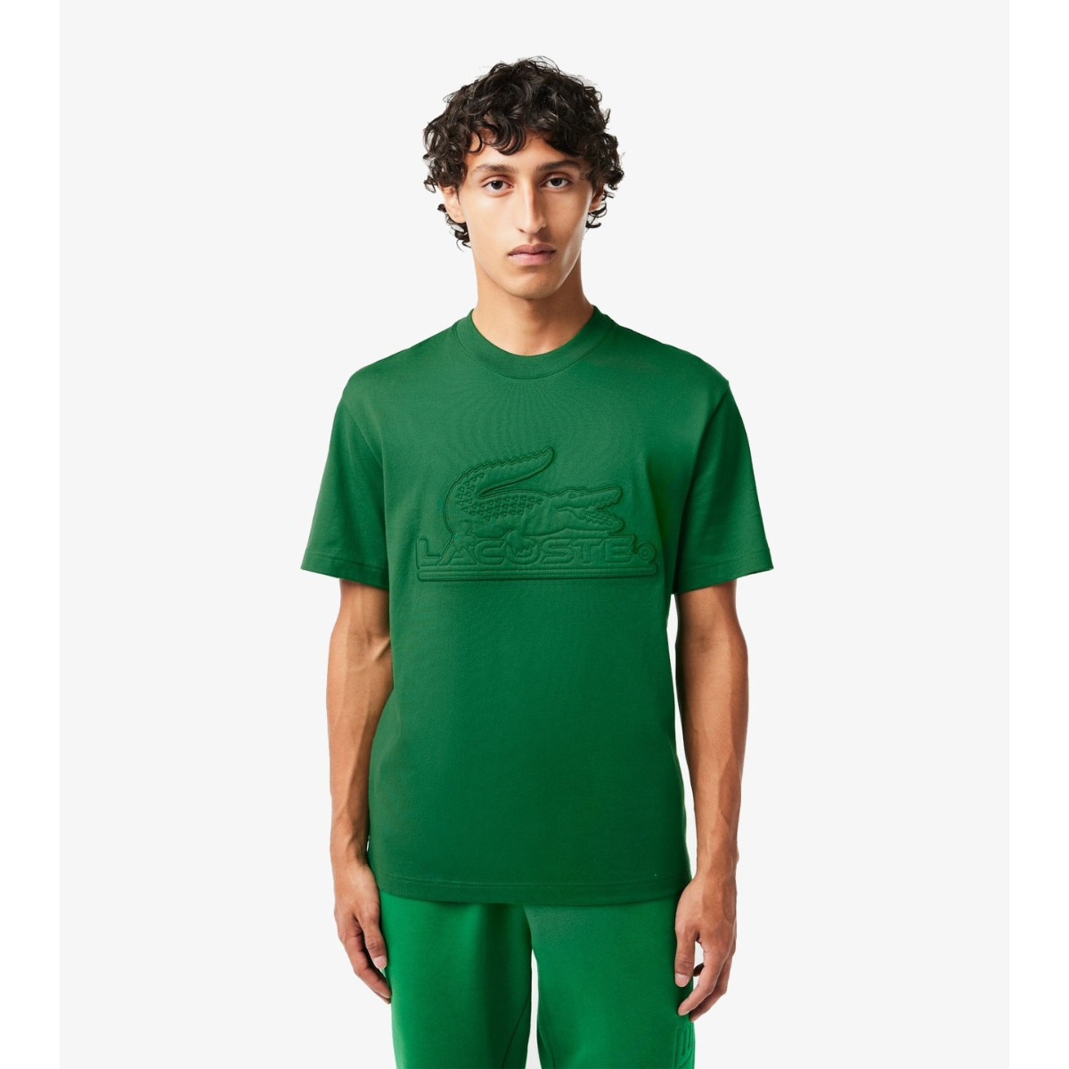Lacoste Live T-shirt Relaxed Fit En Jersey Avec Badge Matelassé Green ...