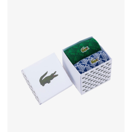 Lacoste Live Monogram Jacquard Socks Green Navy Blue White - CornerStreet